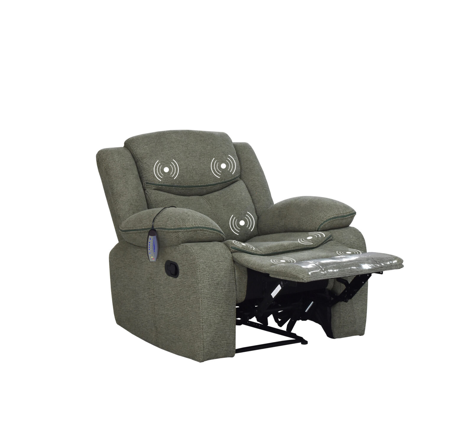 GRASS 1S FABRIC GREEN MASSAGE RECLINER – TAD Furniture